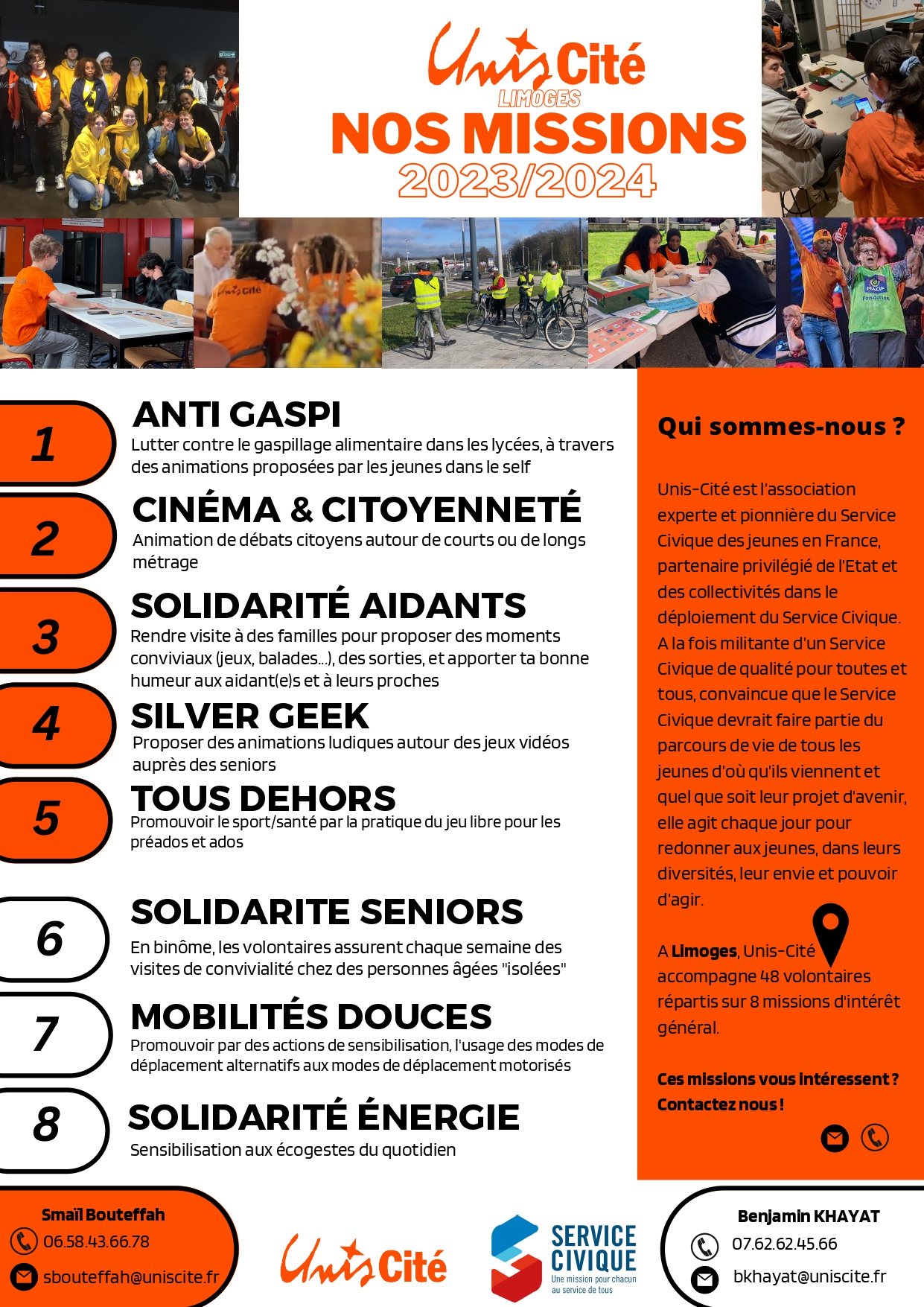 Nos missions 2023/2024 : actualité Unis-Cité